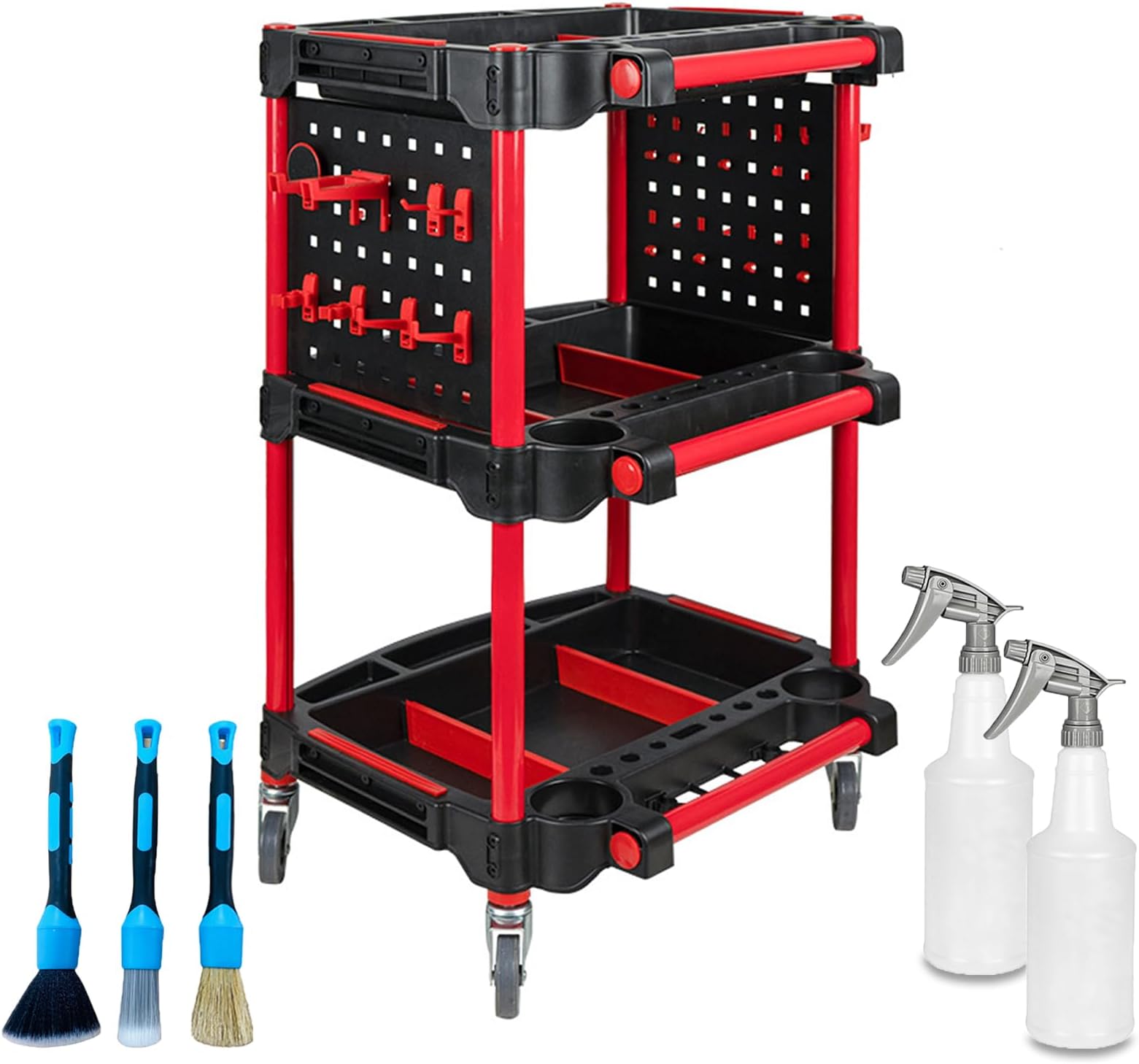 Amazon.com: YCWF 3 Tier Auto Detailing Cart,Rolling Auto Detailing Tool ...