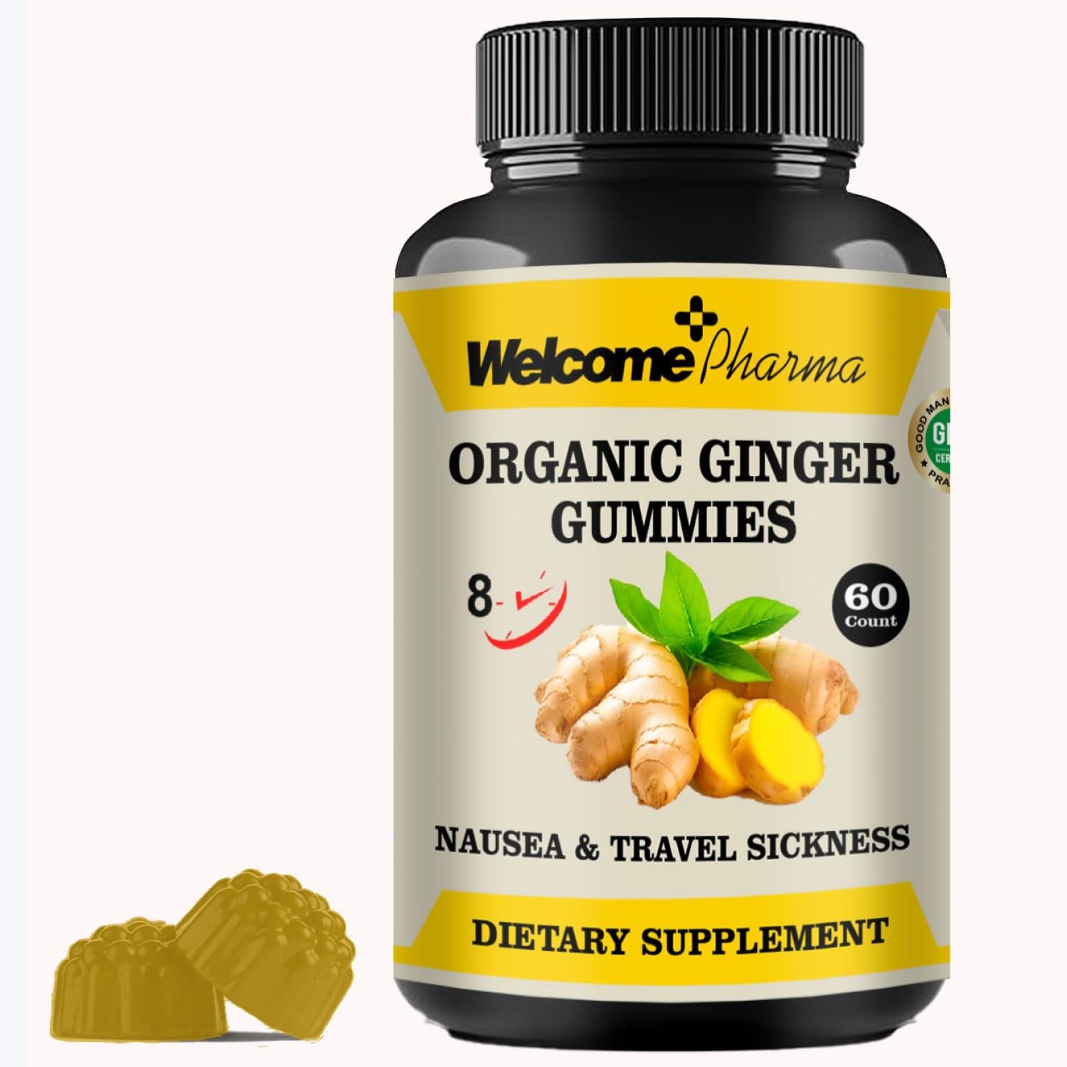 Welcome Pharma Soothing Ginger Gummies for Nausea & Travel Sickness ...