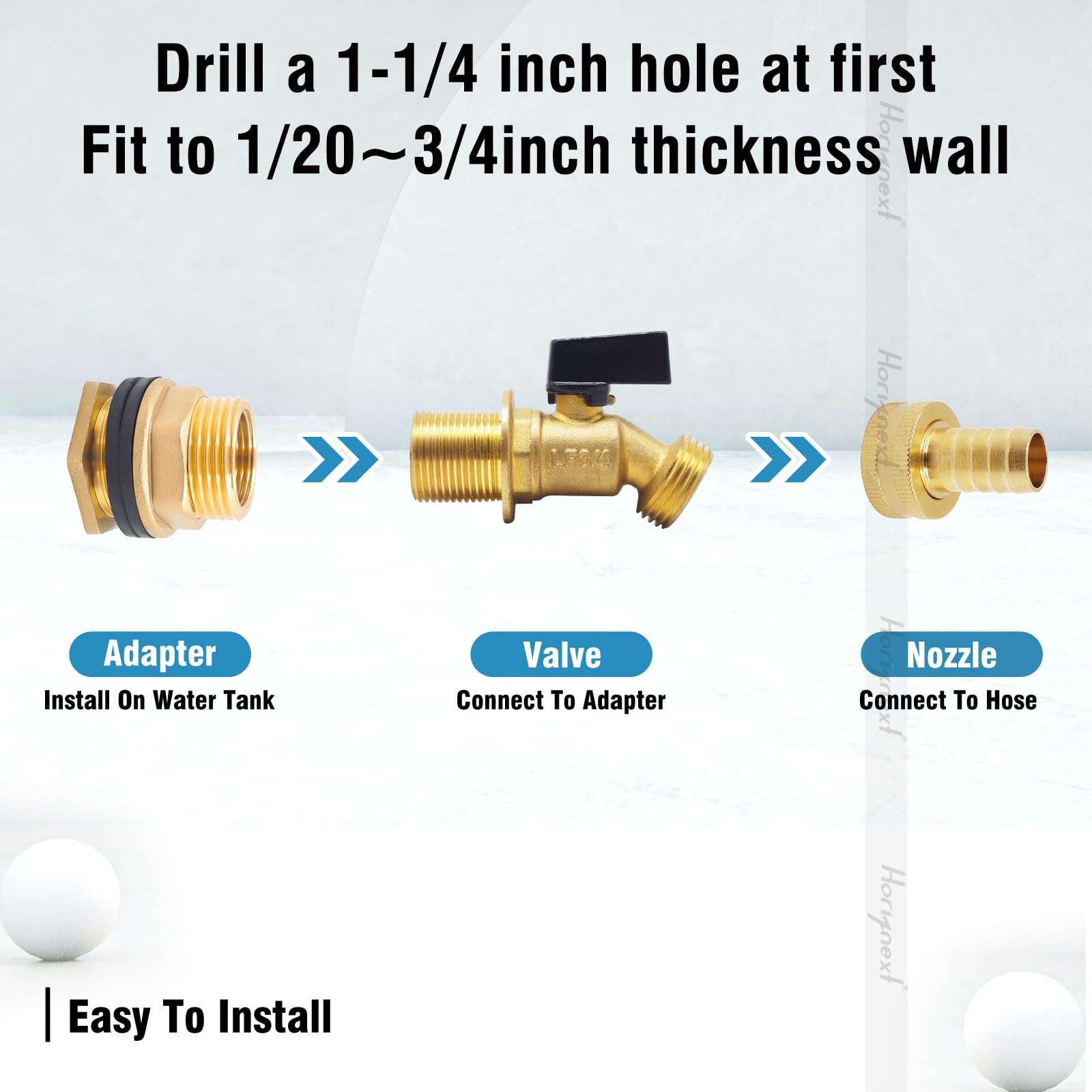 Snapklik.com : Rain Barrel Spigot, Brass 55 Gallon Water Tank Faucet ...