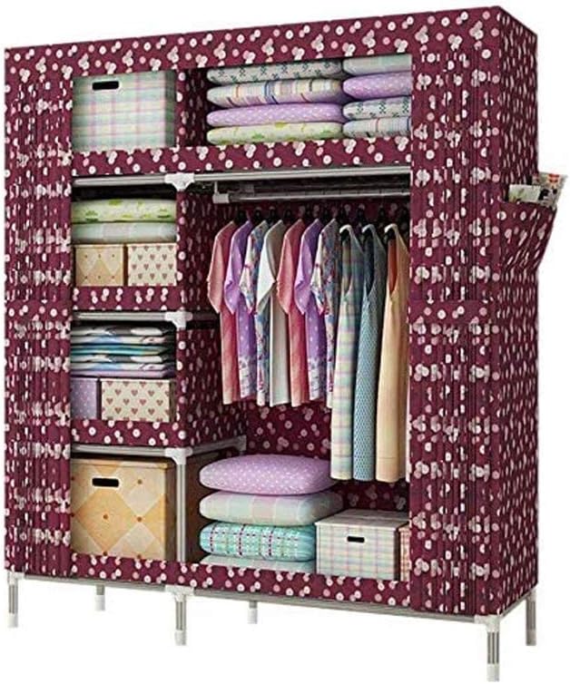 Amazon.com: XDDCDH Simple Stainless Steel Simple Wardrobe, Fabric ...