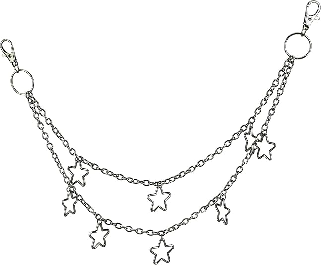 Amazon.com: Pejnl Hip Hop Pants Chain Punk Jean Chain Rock Star Pocket ...
