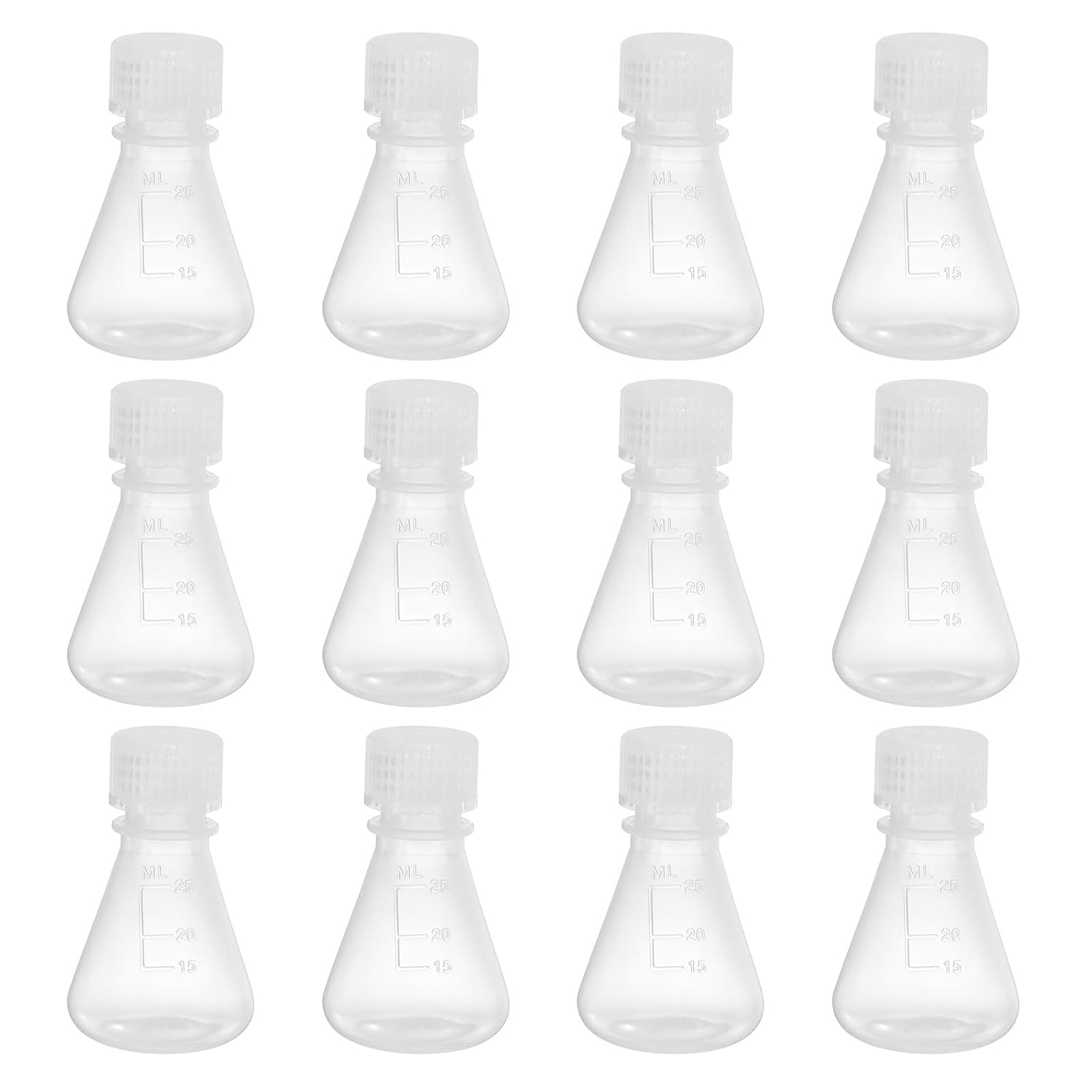PATIKIL Erlenmeyer Flask, 12 Pcs 25ml Narrow Mouth Graduated Flasks ...