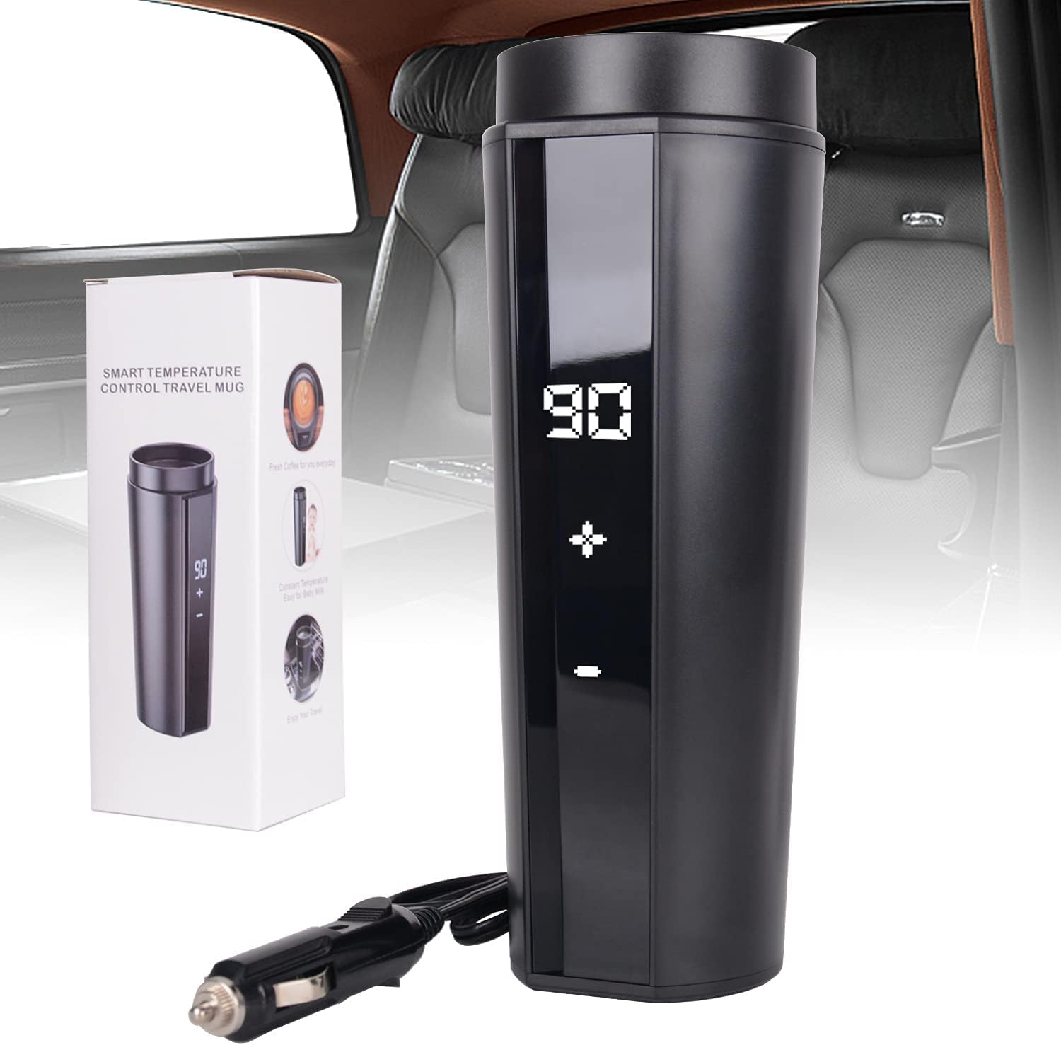 Amazon.com: FOOSHIEE 24V/12V Car Travel Coffee Mugs Car Temperature ...