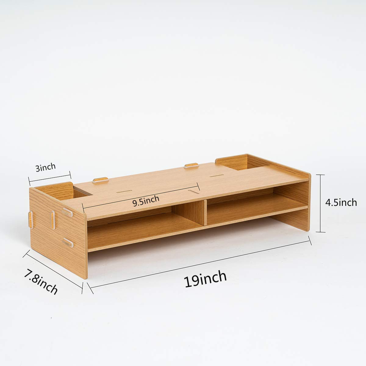 Buy Wood Monitor Stand Riser - Assemble Monitor Riser Desk Organizer ...