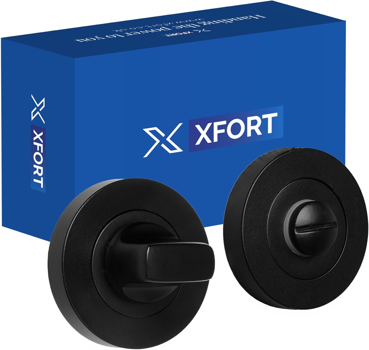 XFORT Matt Black Thumb Turn Lock - Bathroom Door Lock Deadbolt Kit ...