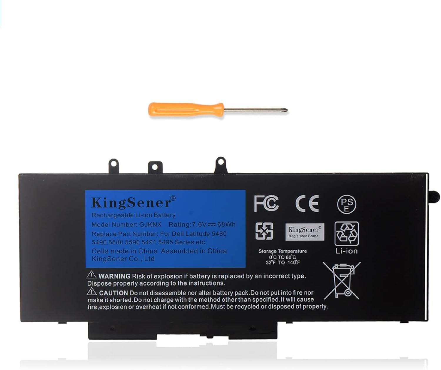 KingSener GJKNX Laptop Battery for Dell Latitude 5480 5580 5490 5590 ...