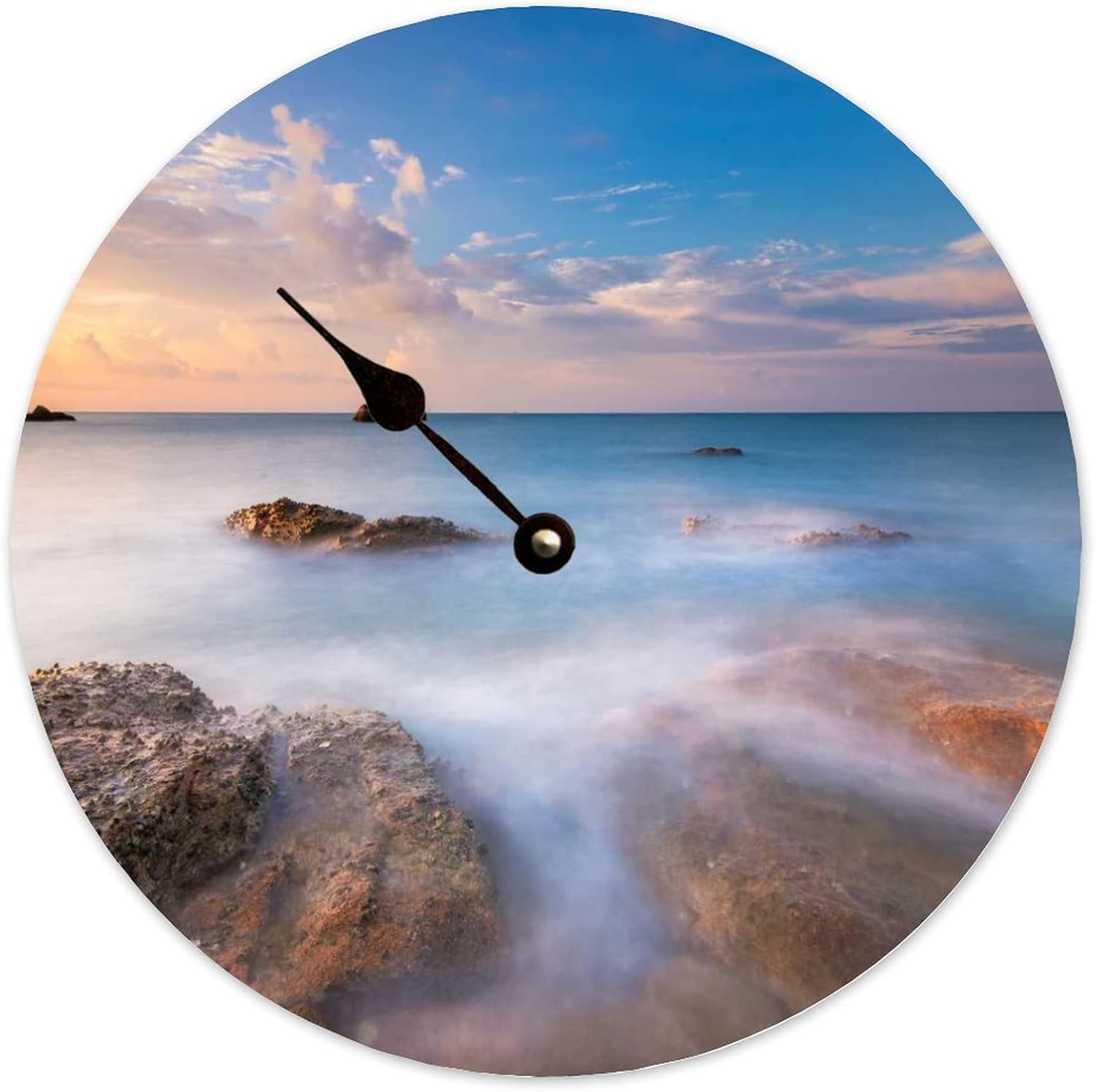 Wall Wooden Tide Clock Seascape Atlantic Ocean Time Coastal Clock Moon ...