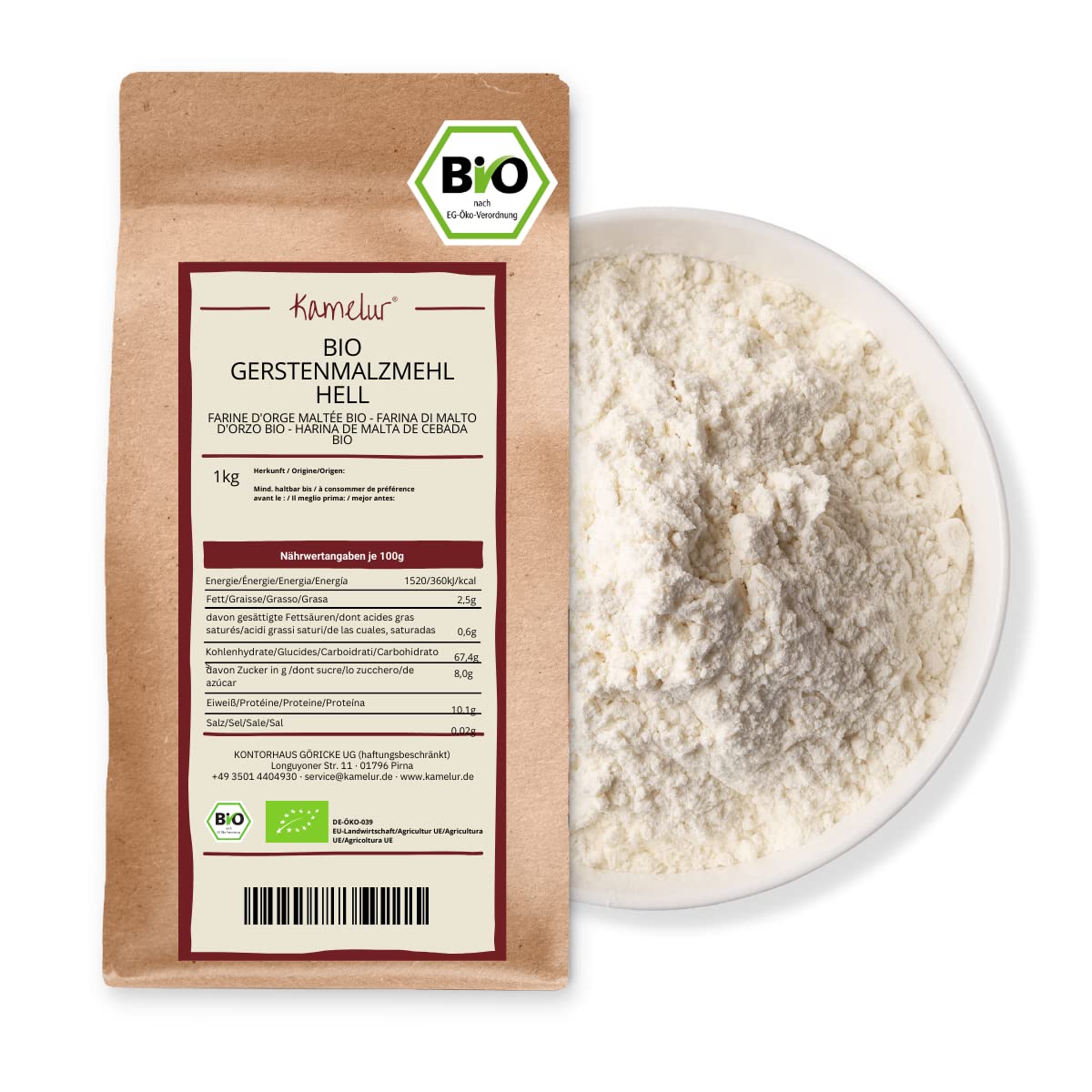Kamelur Bio Backmalz Hell (1kg) Deutsches Gerstenmalzmehl Enzymaktiv ...