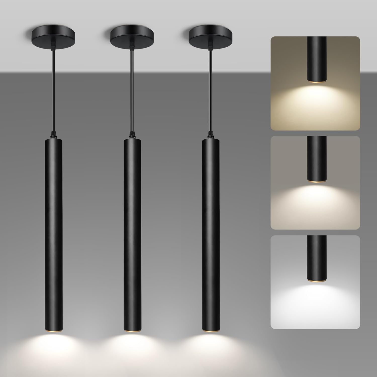 OKELI Modern Pendant Lights, 3 Color Temperature Adjustment LED ...