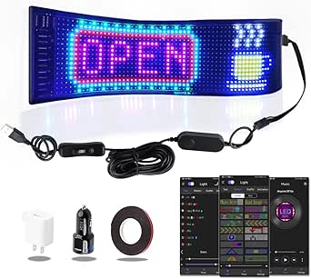 Stemedu USB LED Scrolling Message Sign丨Flexible LED Car Sign丨Custom ...