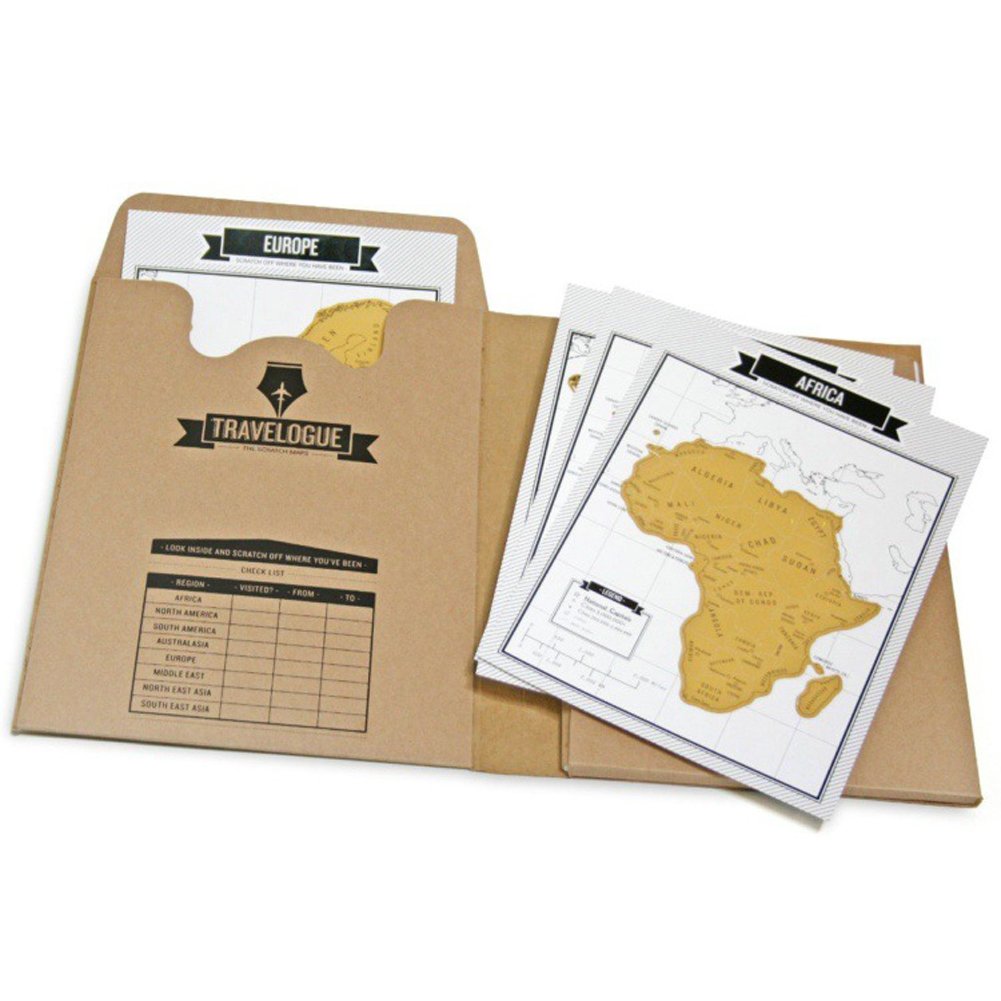Travelogue Travel Journal Notebook with Scratch Off World Map ...