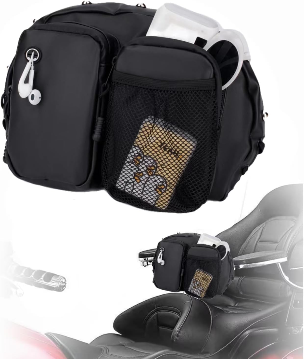 Amazon.com: CWXEDN Universal Motorcycle Backrest Bag, Driver Backrest ...