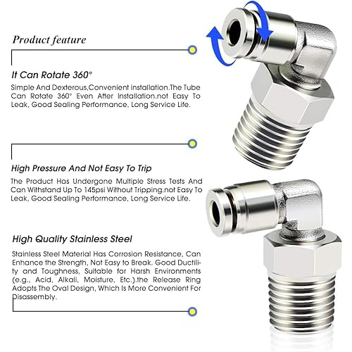 Snapklik.com : TAILONZ PNEUMATIC 304 Stainless Steel Male Elbow 8MM ...