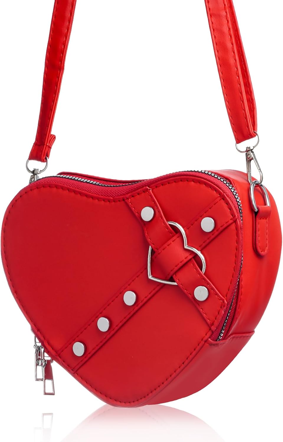 Amazon.com: Miayon Leather Heart Shape Bag Love Heart Crossbody Purse ...