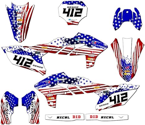 2024-2025 YZ 450 FX Merica USA Senge Graphics Complete Kit with Rider I ...