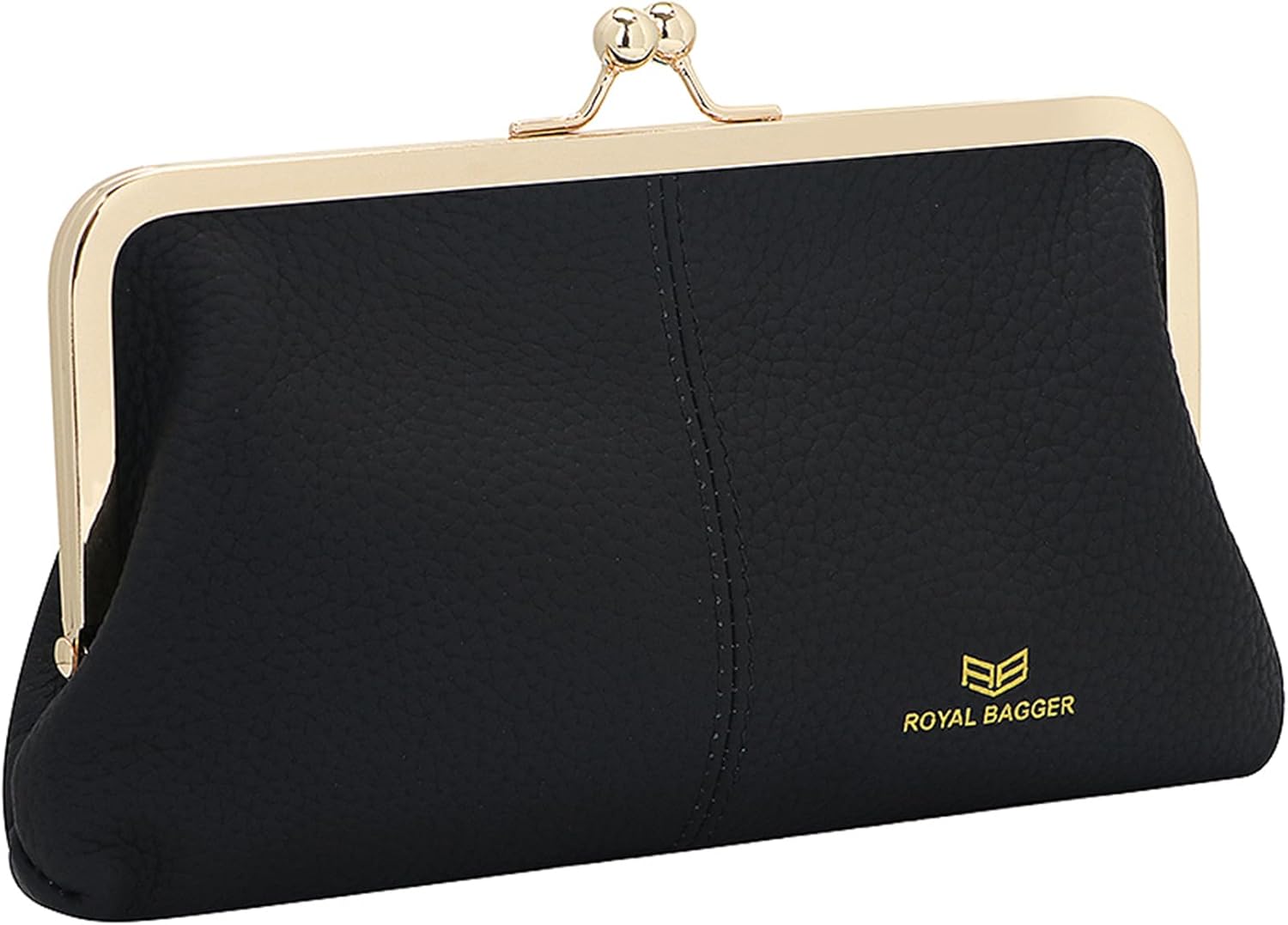 Amazon.com: ROYAL BAGGER RFID Kiss Lock Wallet, Solid Color Multi-card ...