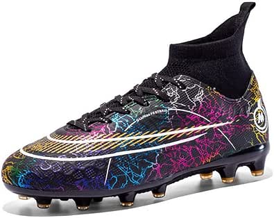 Amazon.com | DHOVOR Men's Women's Soccer Shoes Youth Football Cleats ...