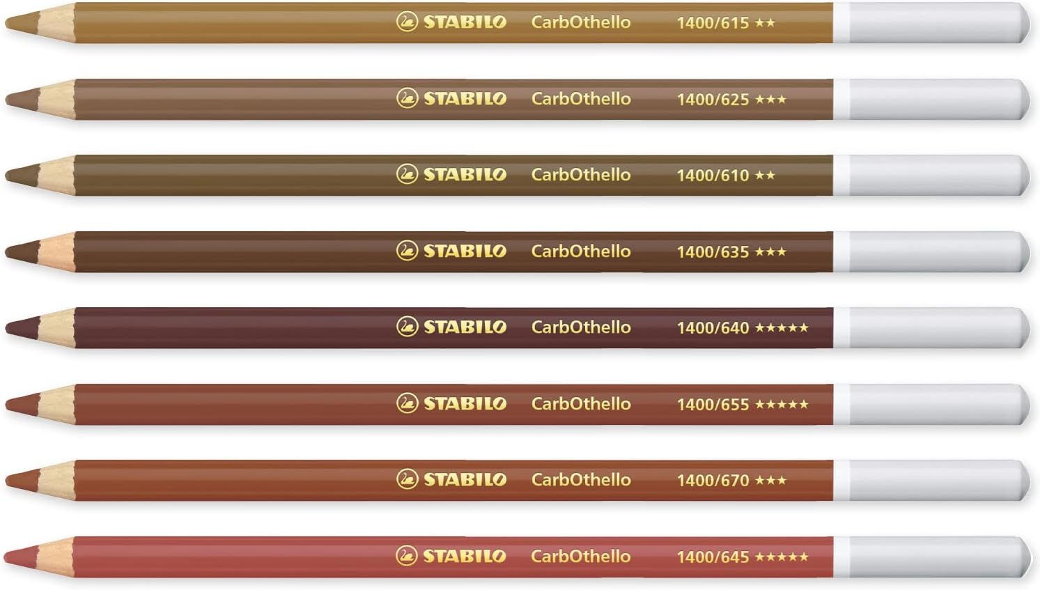 STABILO Chalk-Pastel Pencil CarbOthello - Pack of 8 - Brown Tones ...