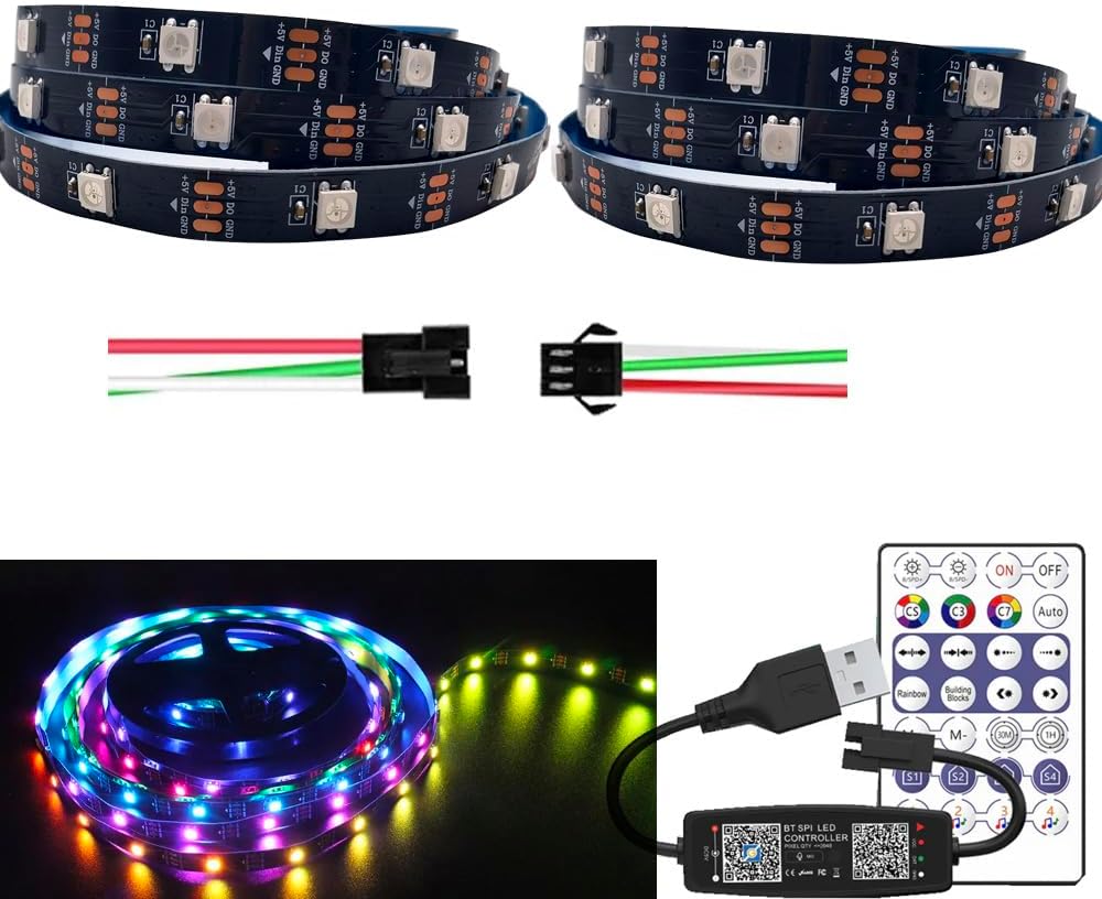 Amazon.com: Cleiscry WS2812B LED Strip Individually Addressable Led ...
