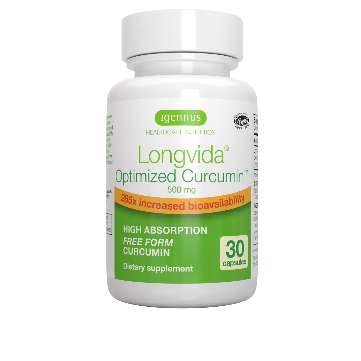 Longvida Lipidated Curcumin 500mg, Ultra Bioavailable & Sustained ...