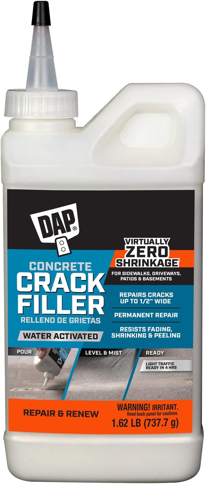DAP Concrete Crack Filler, Gray, 1.62 lb (7079860500) - Amazon.com