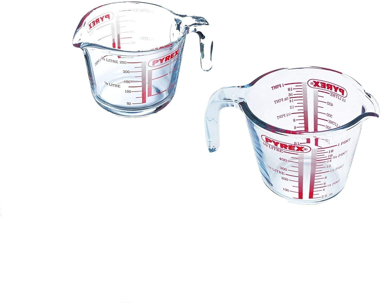 Pyrex 2 Piece Jug Set 0.5lt / 0.25lt : Amazon.co.uk: Home & Kitchen