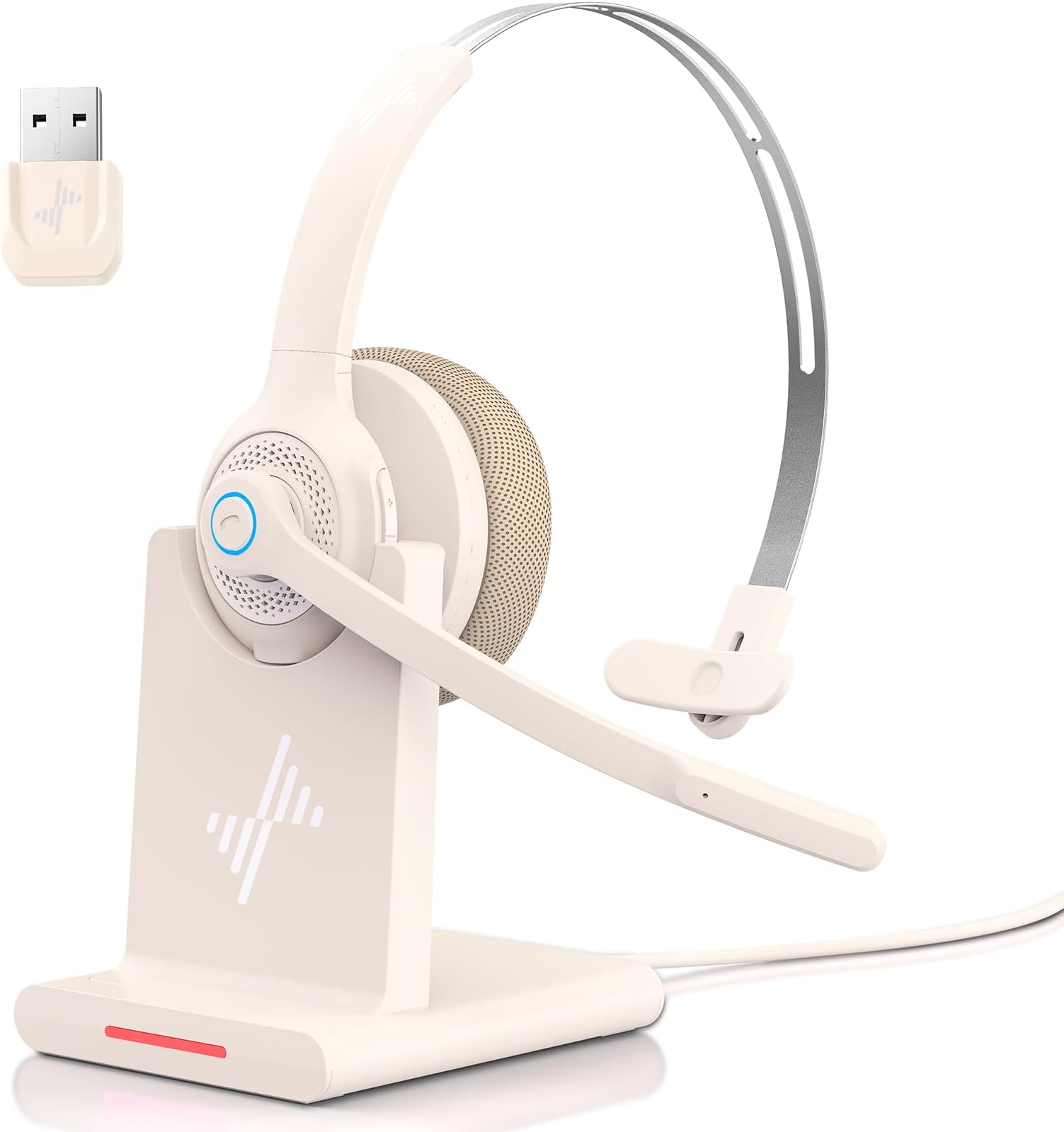 Amazon.com: JIAMQISHI Bluetooth Headset - Wireless Headset with Noise ...
