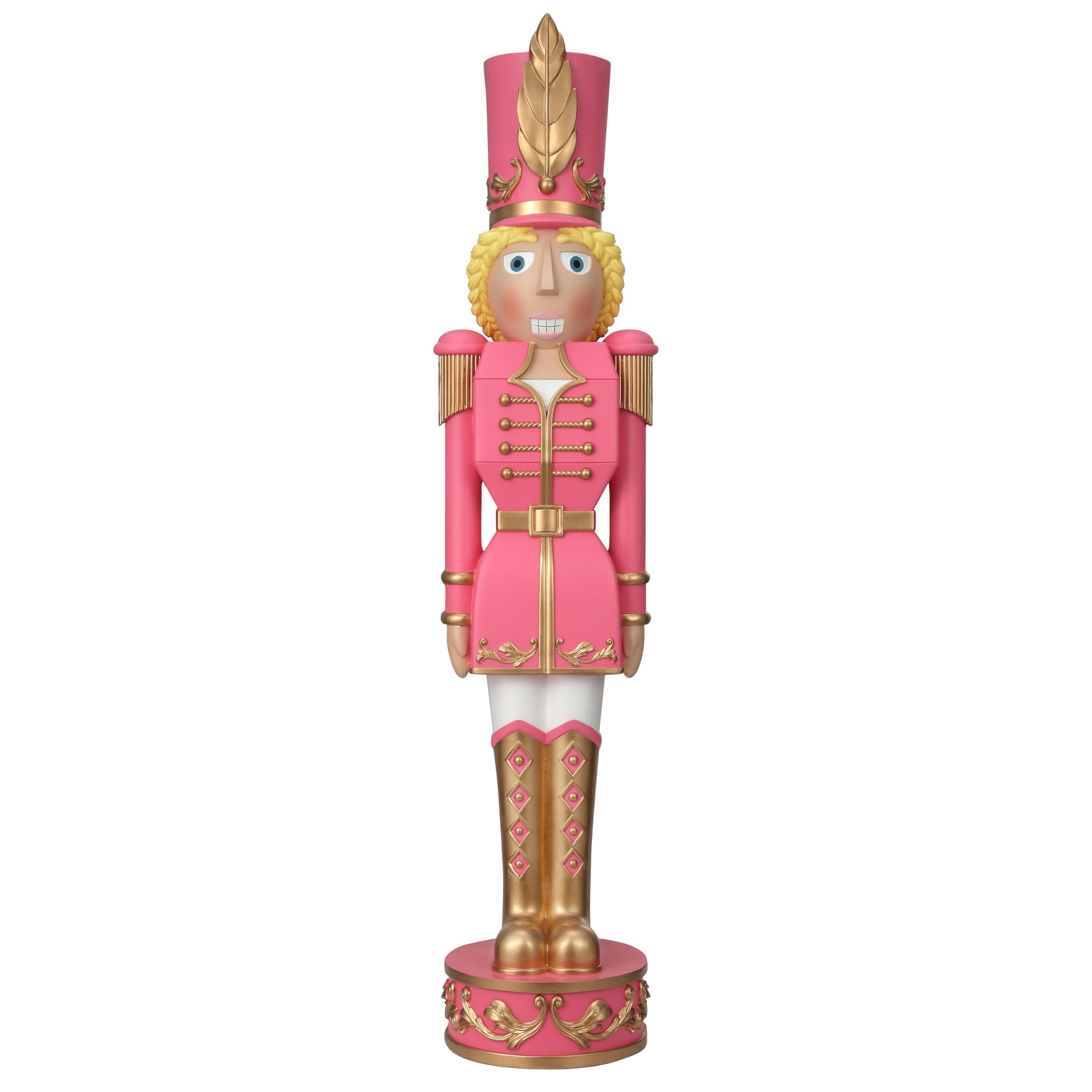 Amazon.com: Haute Decor 37 Inch Tall Christmas Nutcracker (Pink, Gold ...