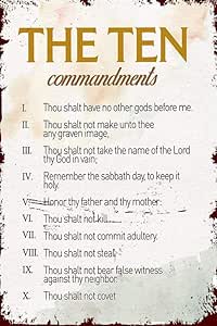 Amazon.com : Inspirational 10 Commandments Ten Commandment Wall Art ...