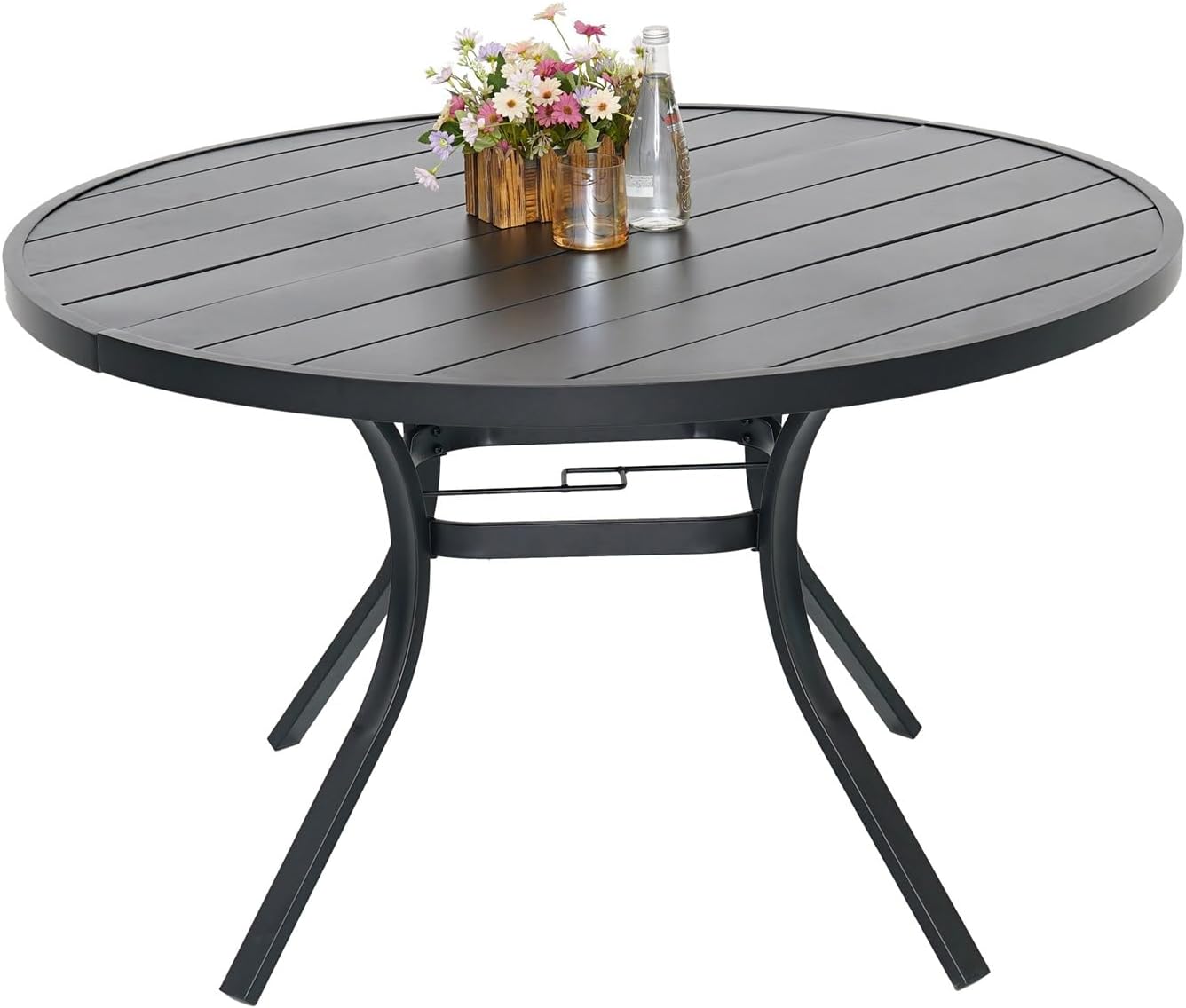 Amazon.com : Anmutig Round Outdoor Dining Table, 48-inch All-Weather ...