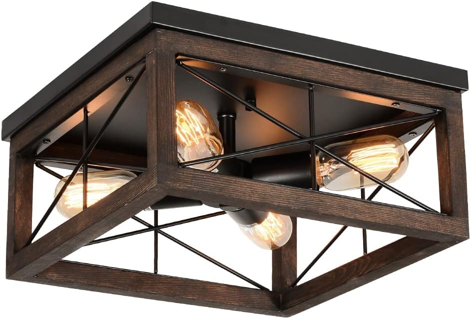 Pia Ricco Farmhouse Flush Mount Ceiling Light Fixture, Outdoor Porch ...