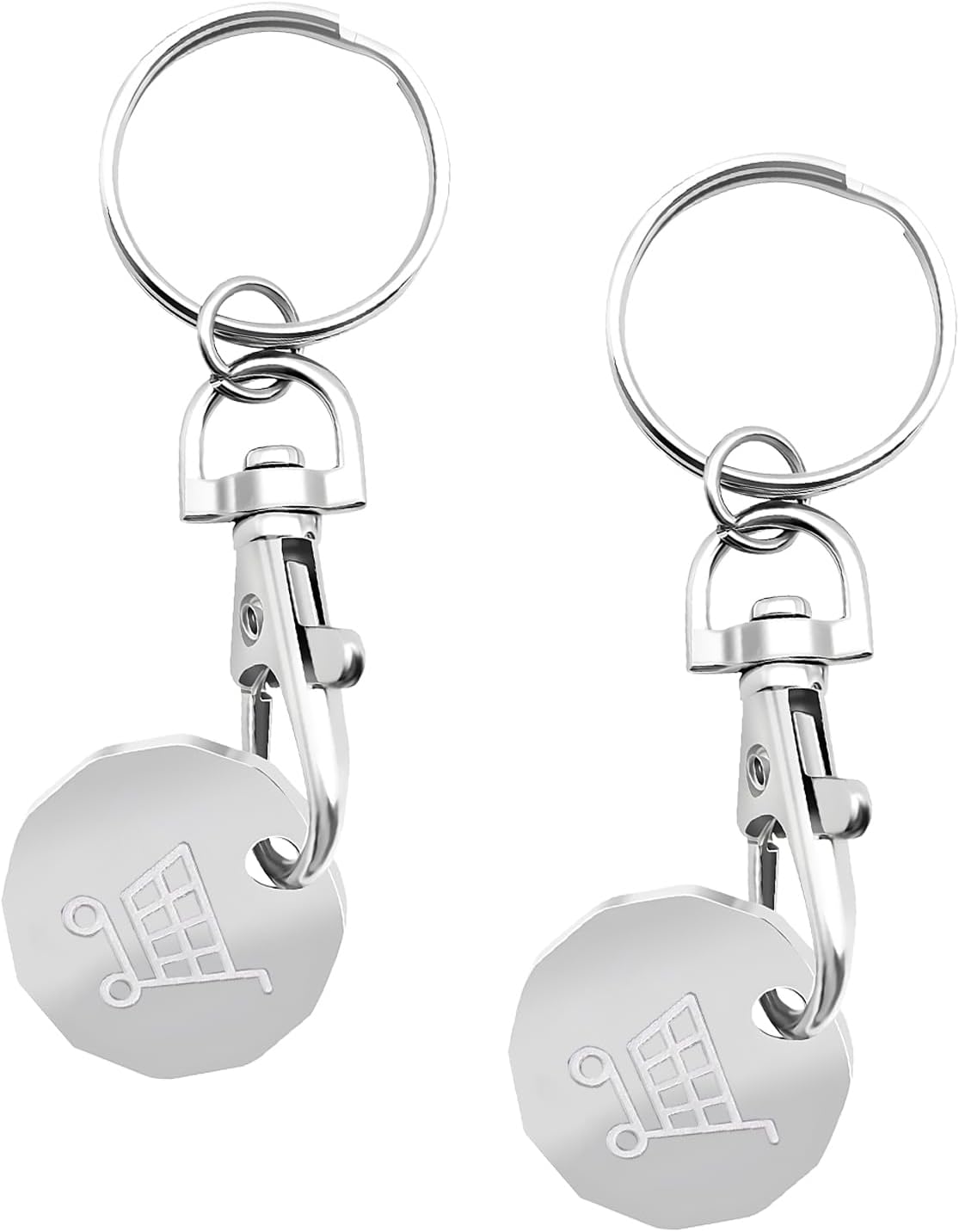 YCLFHOO Trolley Coin Keyring,2 Pcs Stainless Steel Trolley Tokens,12 ...
