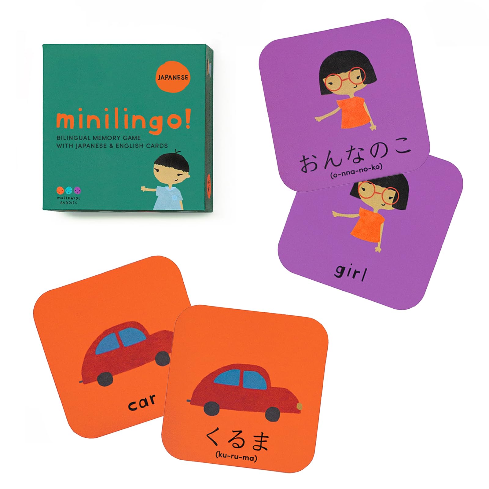 Minilingo: Japanese/English Flashcards/Bilingual Memory Card Game ...