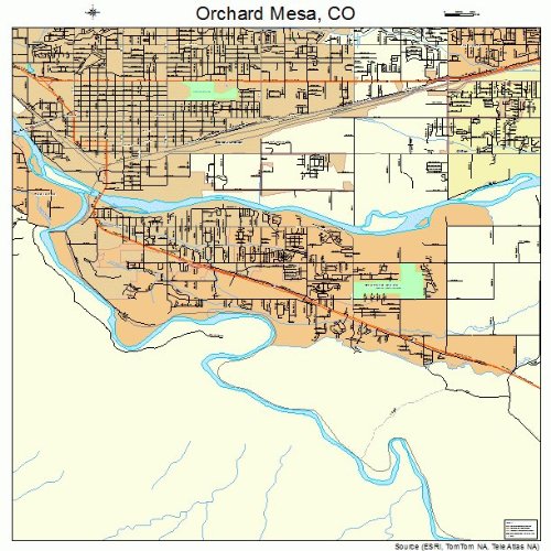 Large Street & Road Map of Orchard Mesa, Colorado CO - Printed poster ...