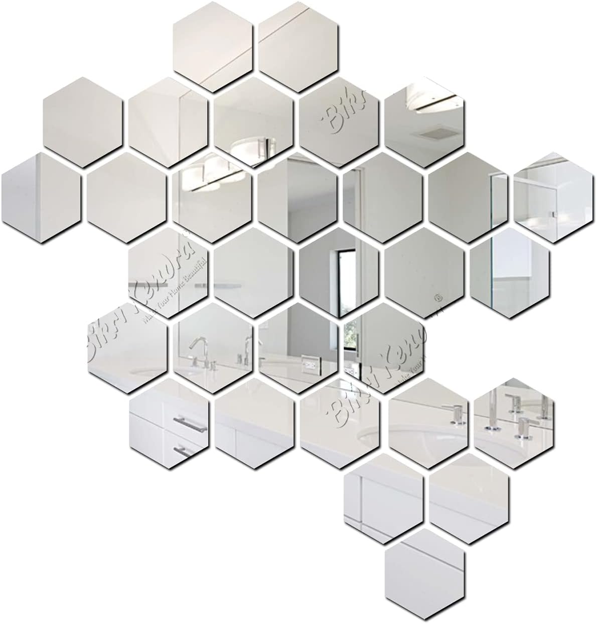 Buy Wall1ders 28 Hexagon with 10 Butterflies (Each Hexagon Size 10.5 cm ...