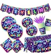 Amazon.com: Pymurod 3pcs Video Game Table Cloth Game On Neon Gaming ...