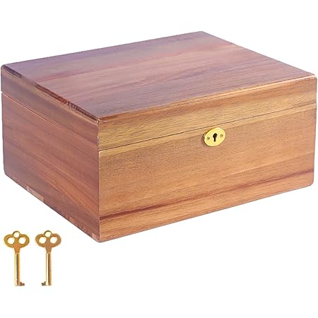 Amazon.com: Locking Wood Storage Box - Decorative box for Home or ...