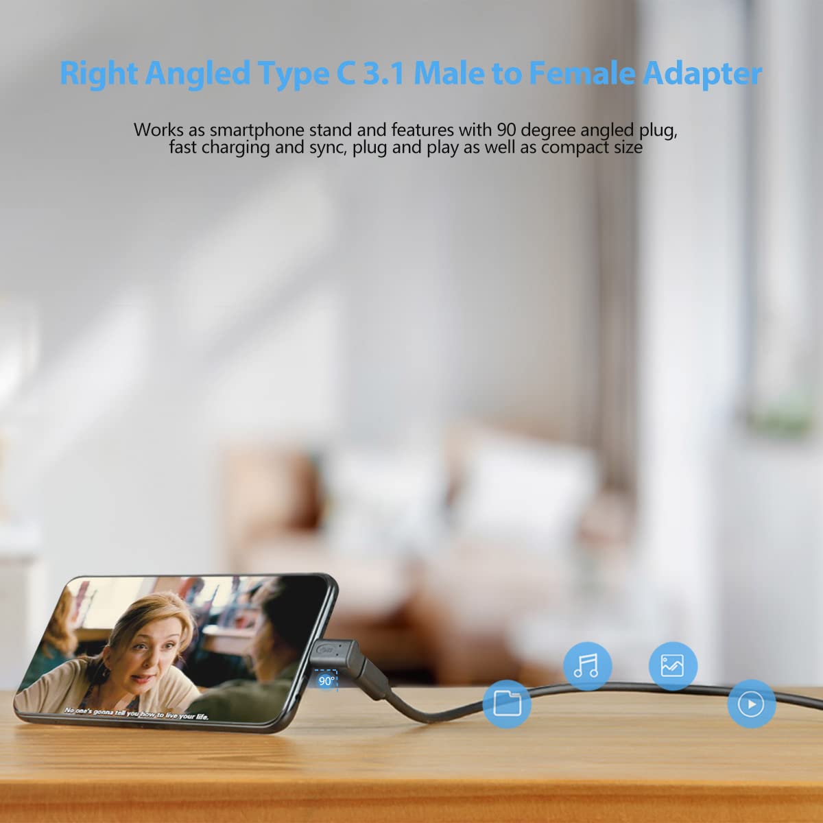 Snapklik.com : URWOOW Right Angle Type C USB 3.1 Adapter Extension 90 ...