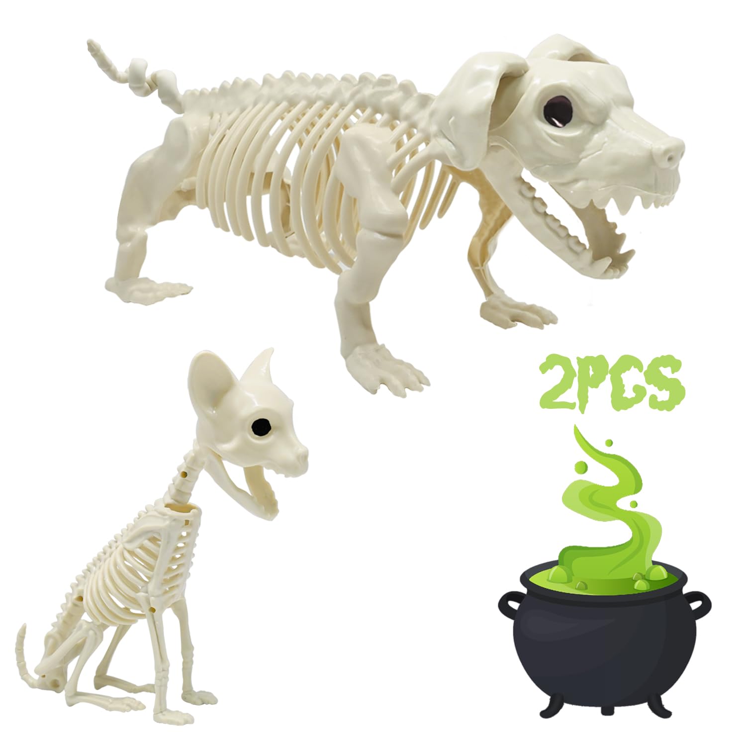 Amazon.com : UMEELR Halloween Animal Skeletons, Cats and Dogs Pose-N ...