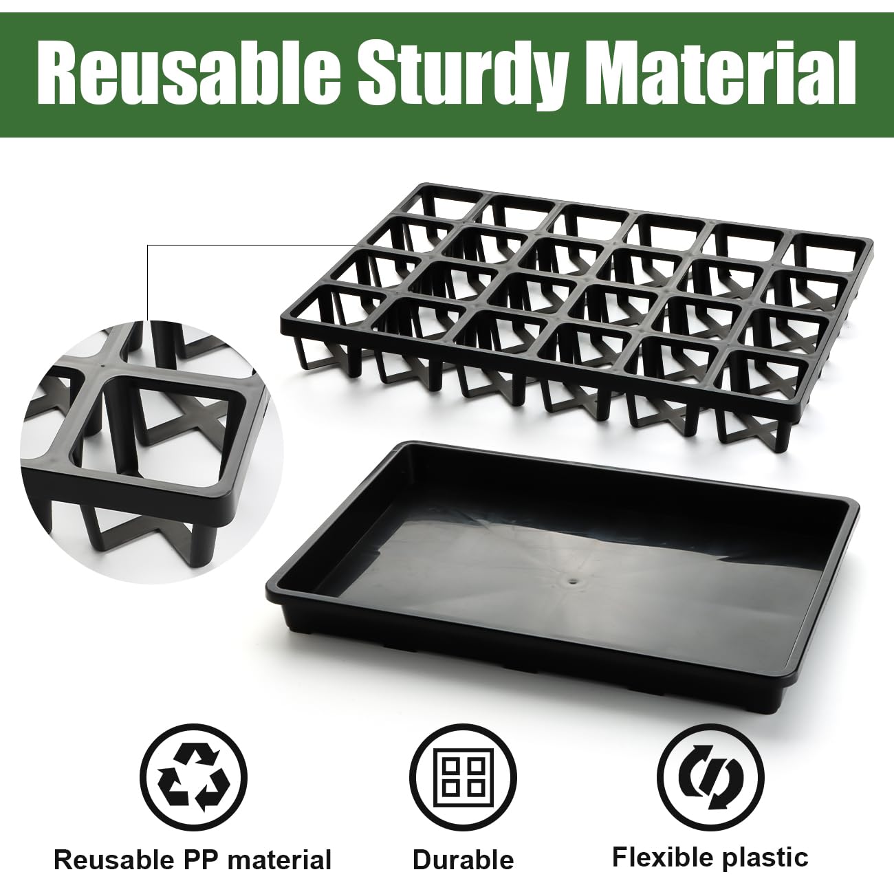 Snapklik.com : RooTrimmer 24 Cell Nursery Pots Trays (17"x11"x2")