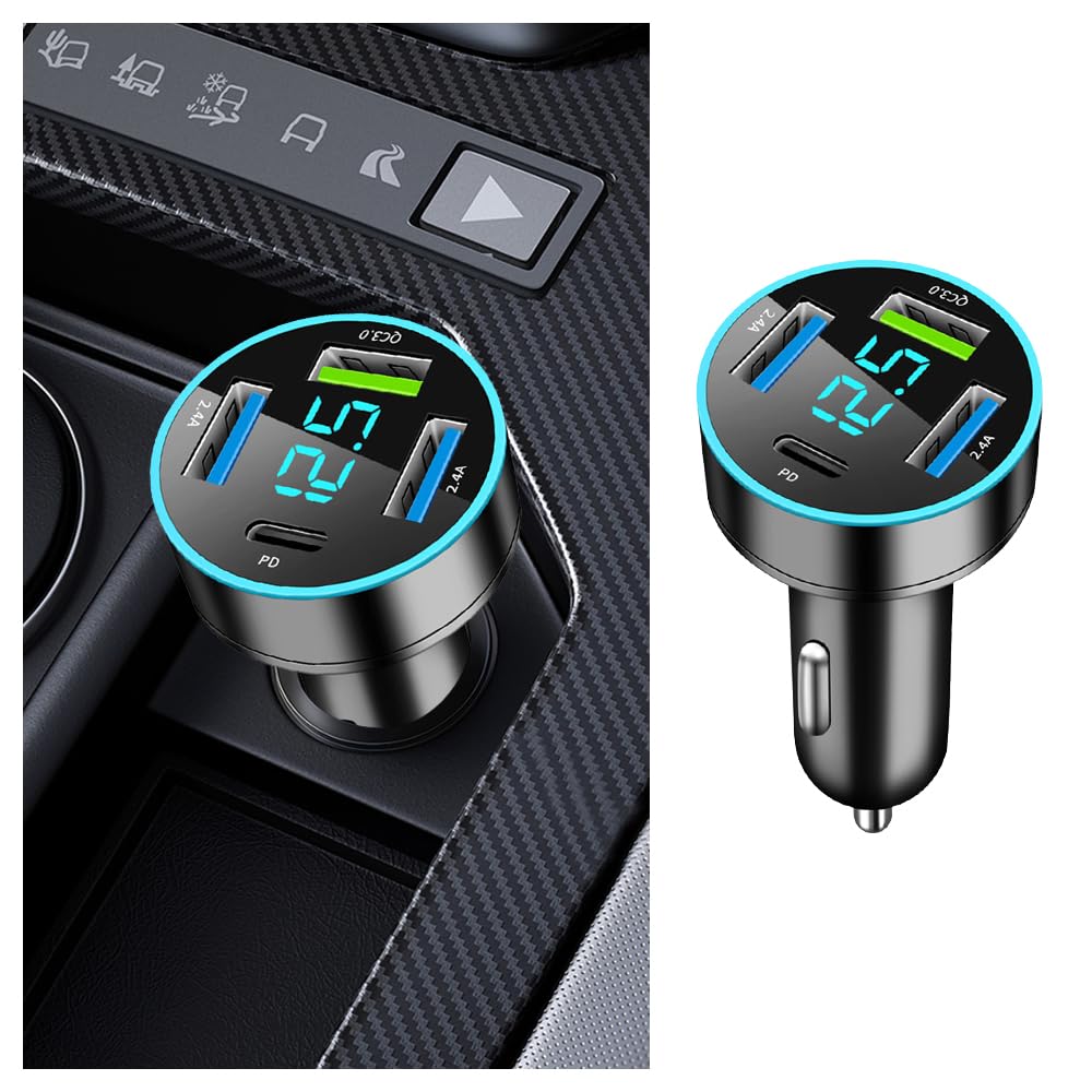 Amazon.com: 4-in-1 Fast Car Charger,PD/QC3.0 Car Charger Fast Charging ...