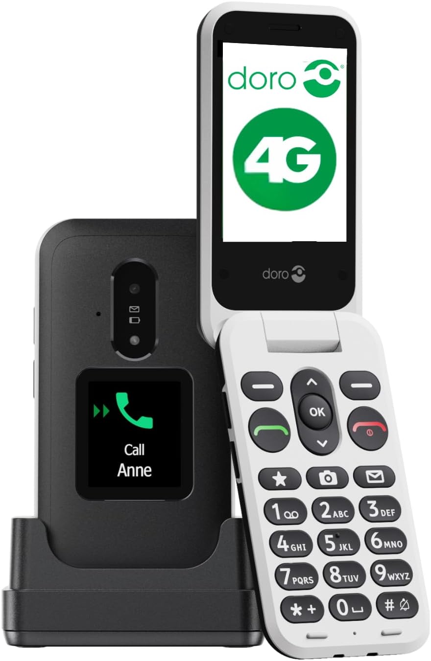 DORO Phone - Doro Leva E30 - 4G Flip Phone For Elderly - Large 2.8 ...
