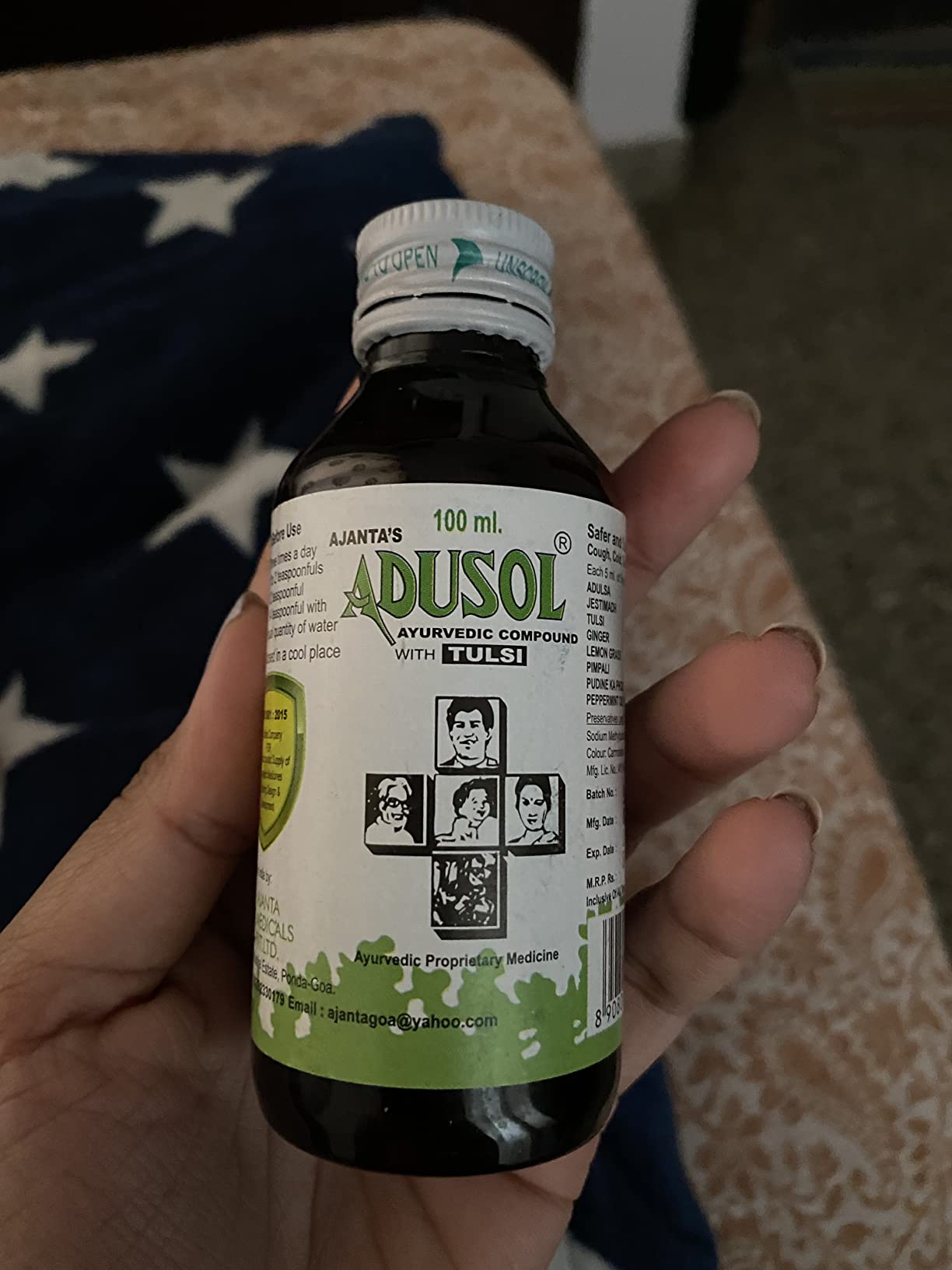 Buy Ajanta's Adusol Ayurvedic Adulsa Cough Syrup Prevent Cold Wet Dry ...