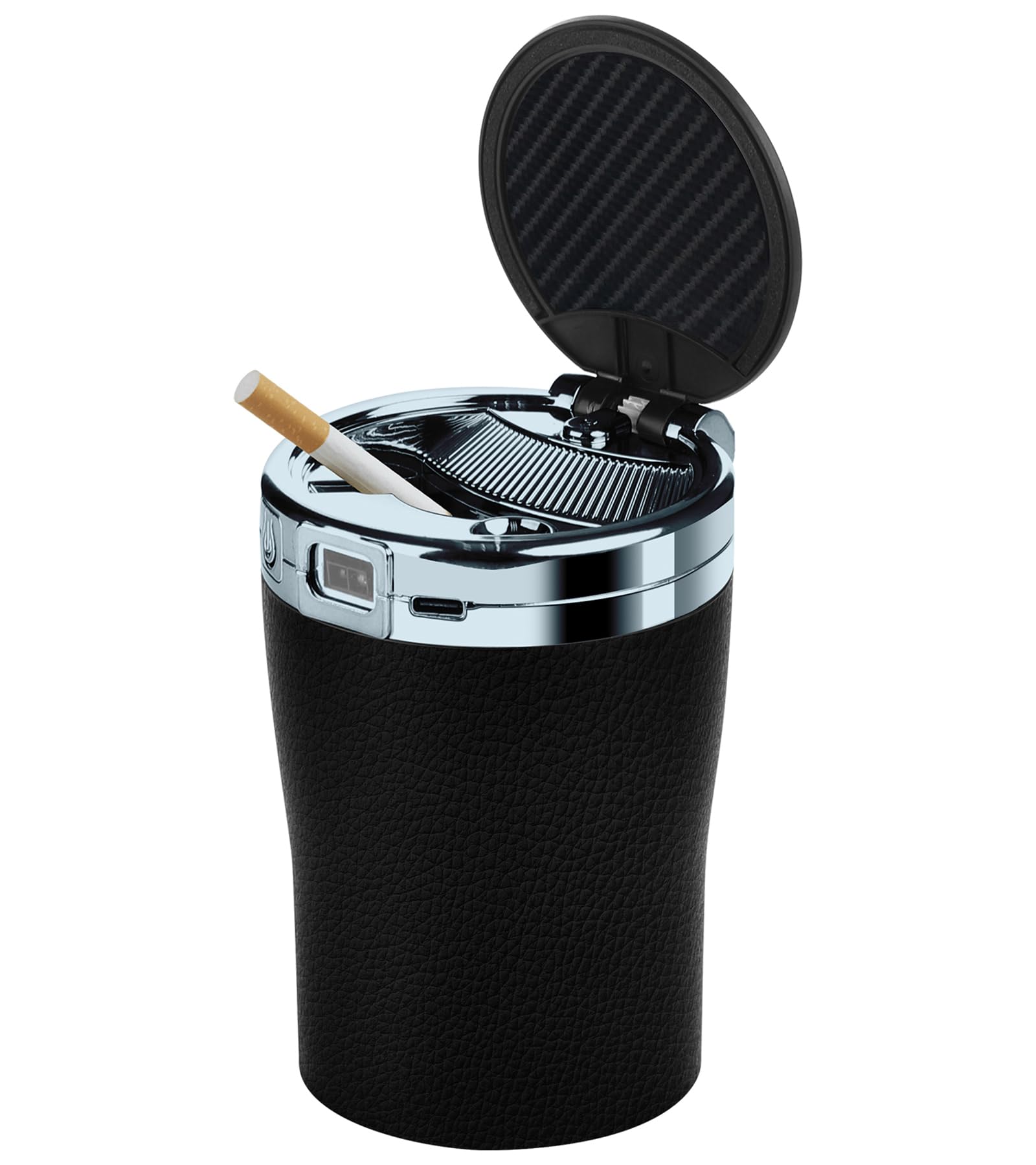 Amazon.com: SOLARXIA Car Ashtray, Auto Ashtray with Lid Blue LED Light ...
