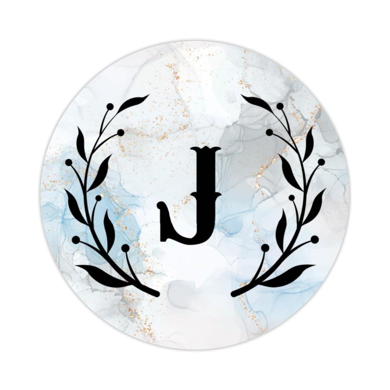 Letter J Floral Initial Monogram Family Name Vinyl Decal