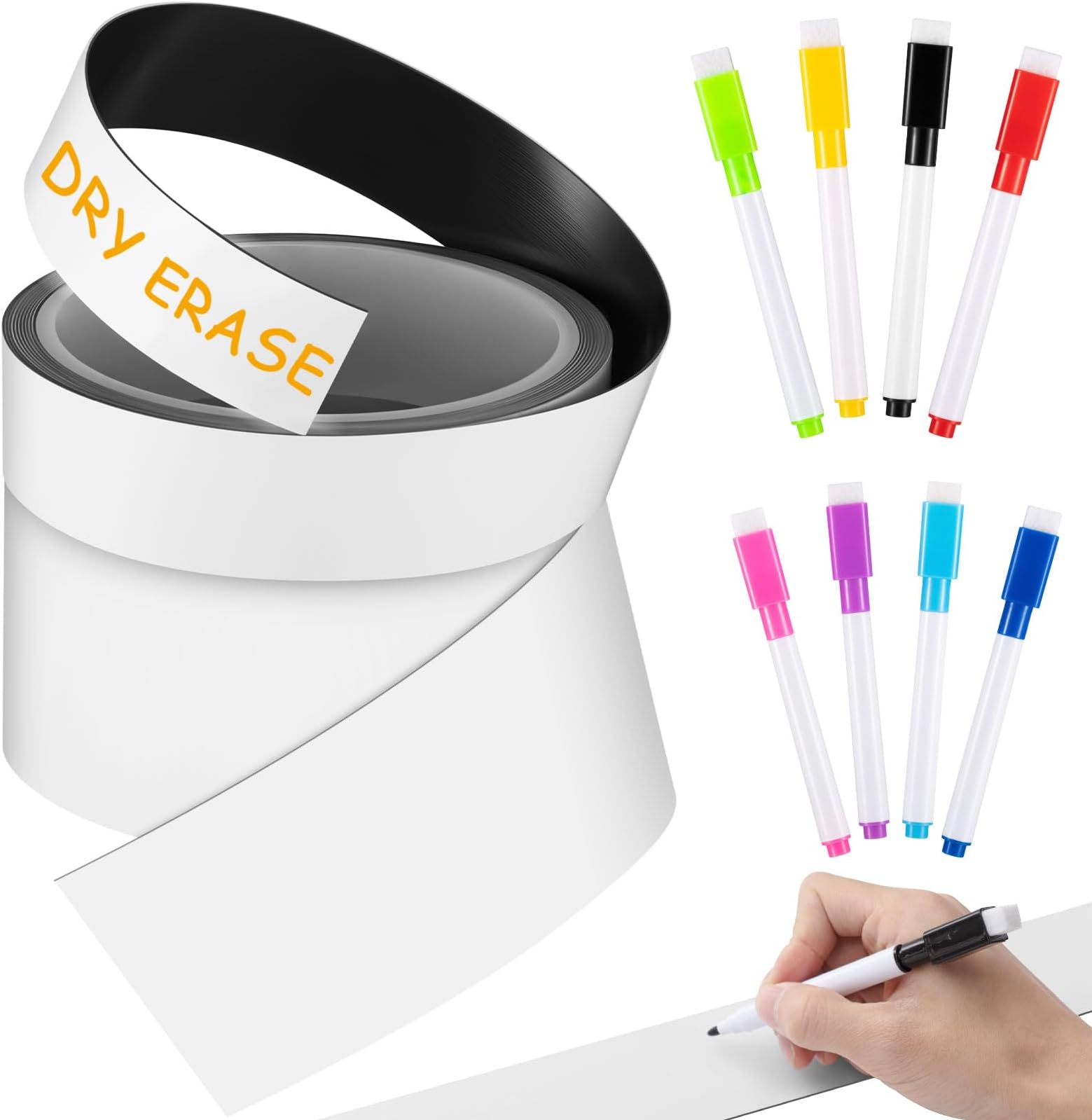 Amazon.com : Geyoga 2 Rolls Dry Erase Magnetic Strip 2" x 10 ft 1" x 10 ...