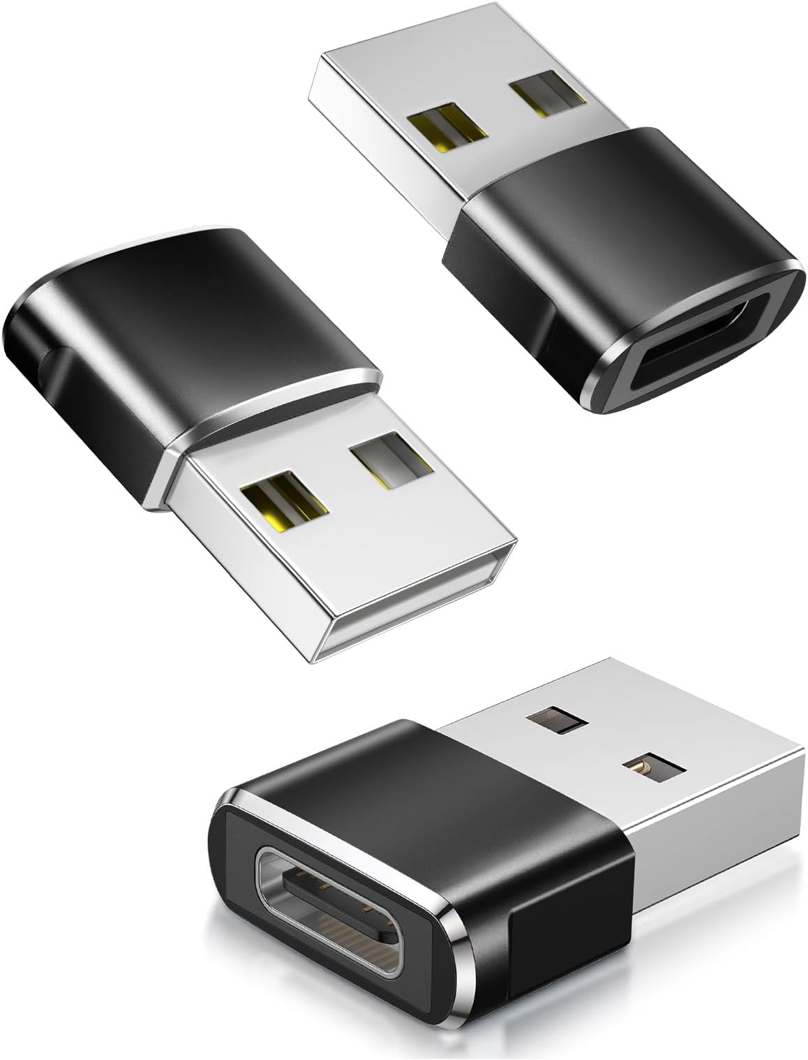 USB C to USB Adaptor 3Pack, USB to USB C Adapter, Type C Female to A ...