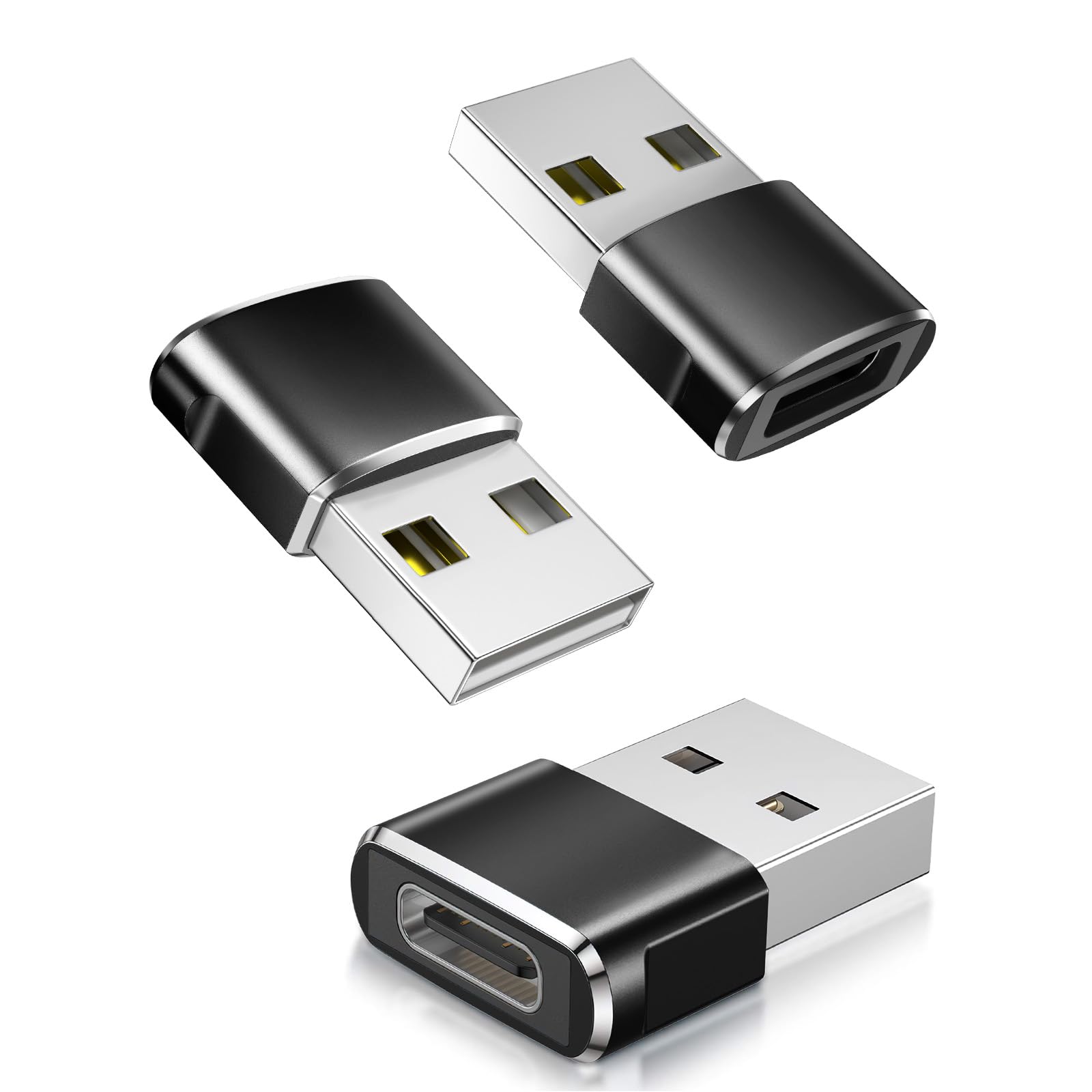 USB C to USB Adaptor 3Pack, USB to USB C Adapter, Type C Female to A ...