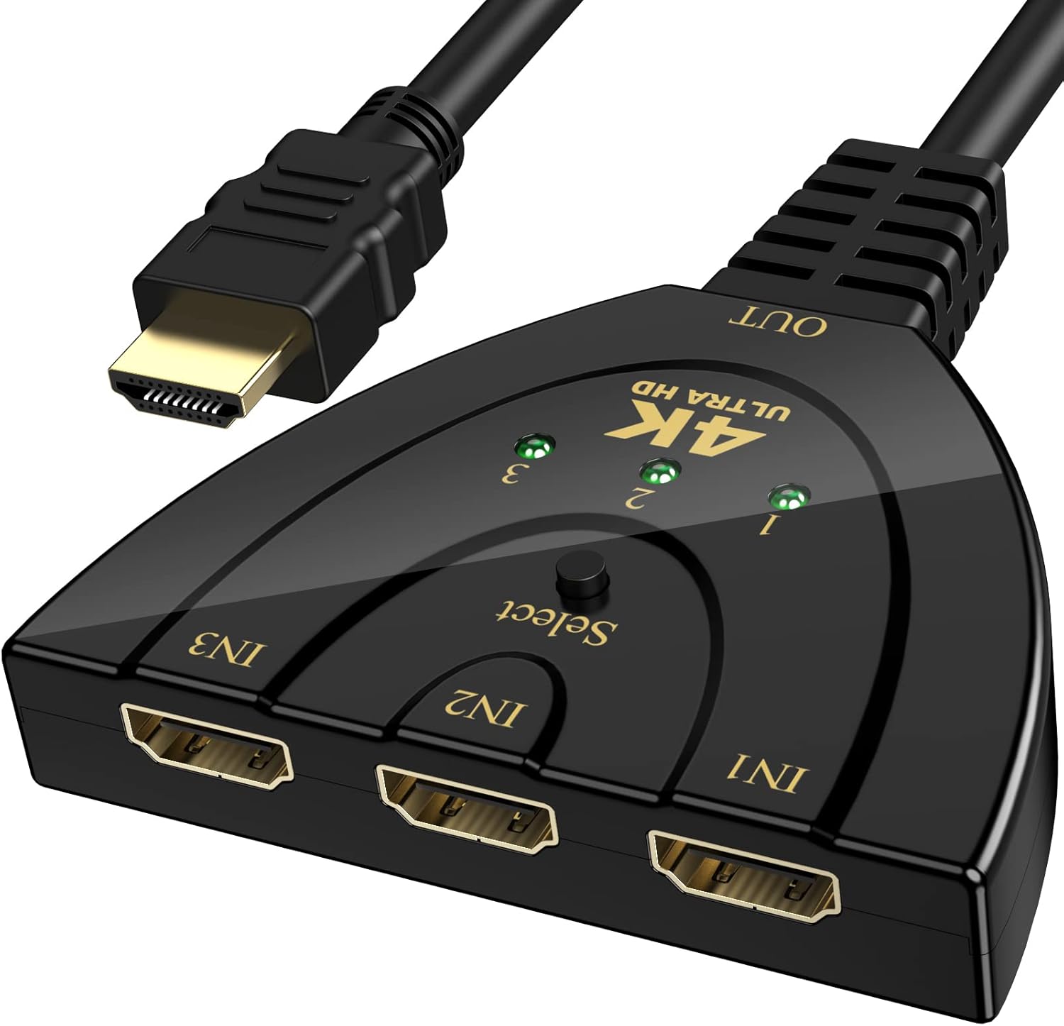 Amazon.com: Hanchuang HDMI Switch 4K 3 Port HDMI Splitter 3 in 1 Out ...