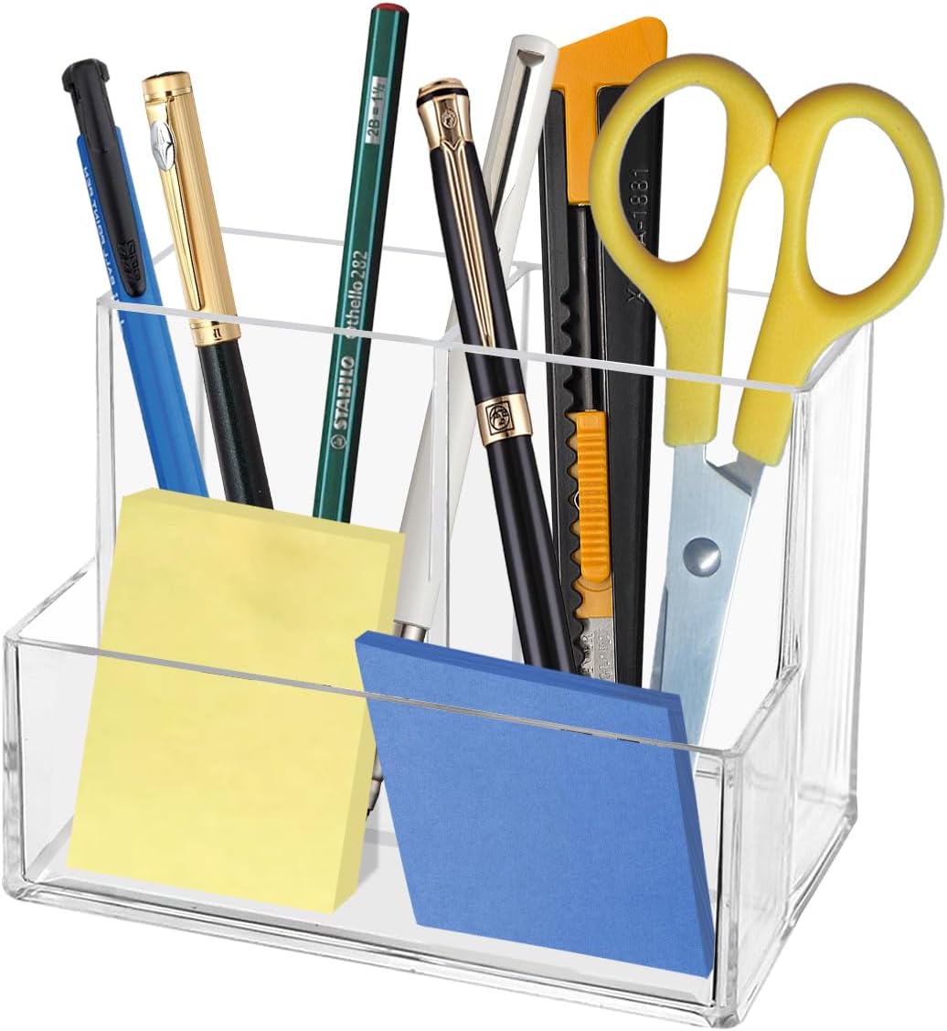 Amazon.com: Myskuasin Pen Holder Clear for Desk, Pencil Holder Desk ...